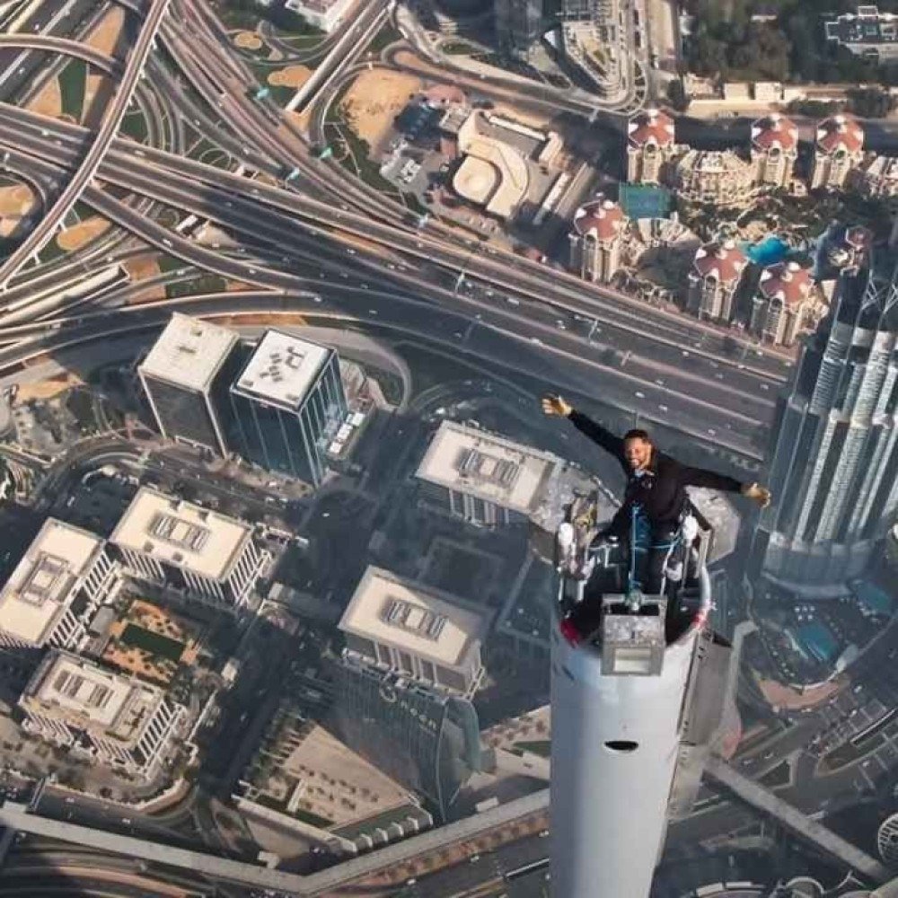 Video Do Topo Do Burj Khalifa Dubai, Emirados Árabes Unidos Dec 7,